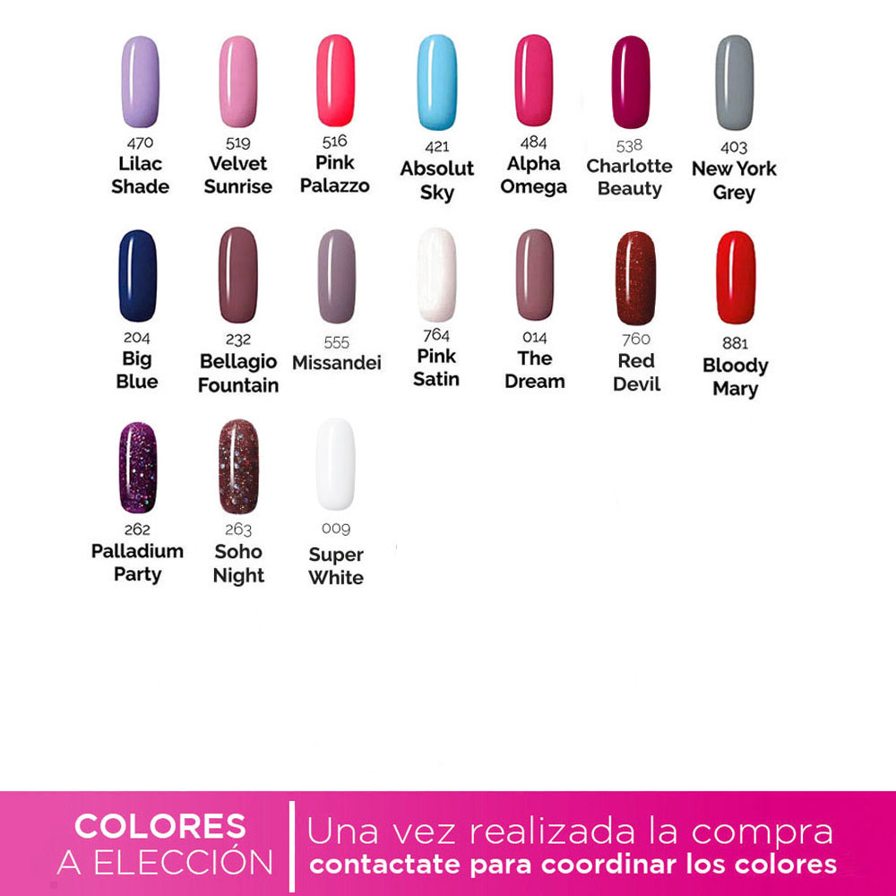 Combo 5 Esmaltes Semipermanentes Gel Uv/led Meliné - De Uñas